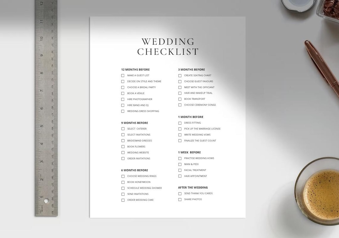 Customizable Wedding Checklist Must Have - Your Ultimate Planning ...