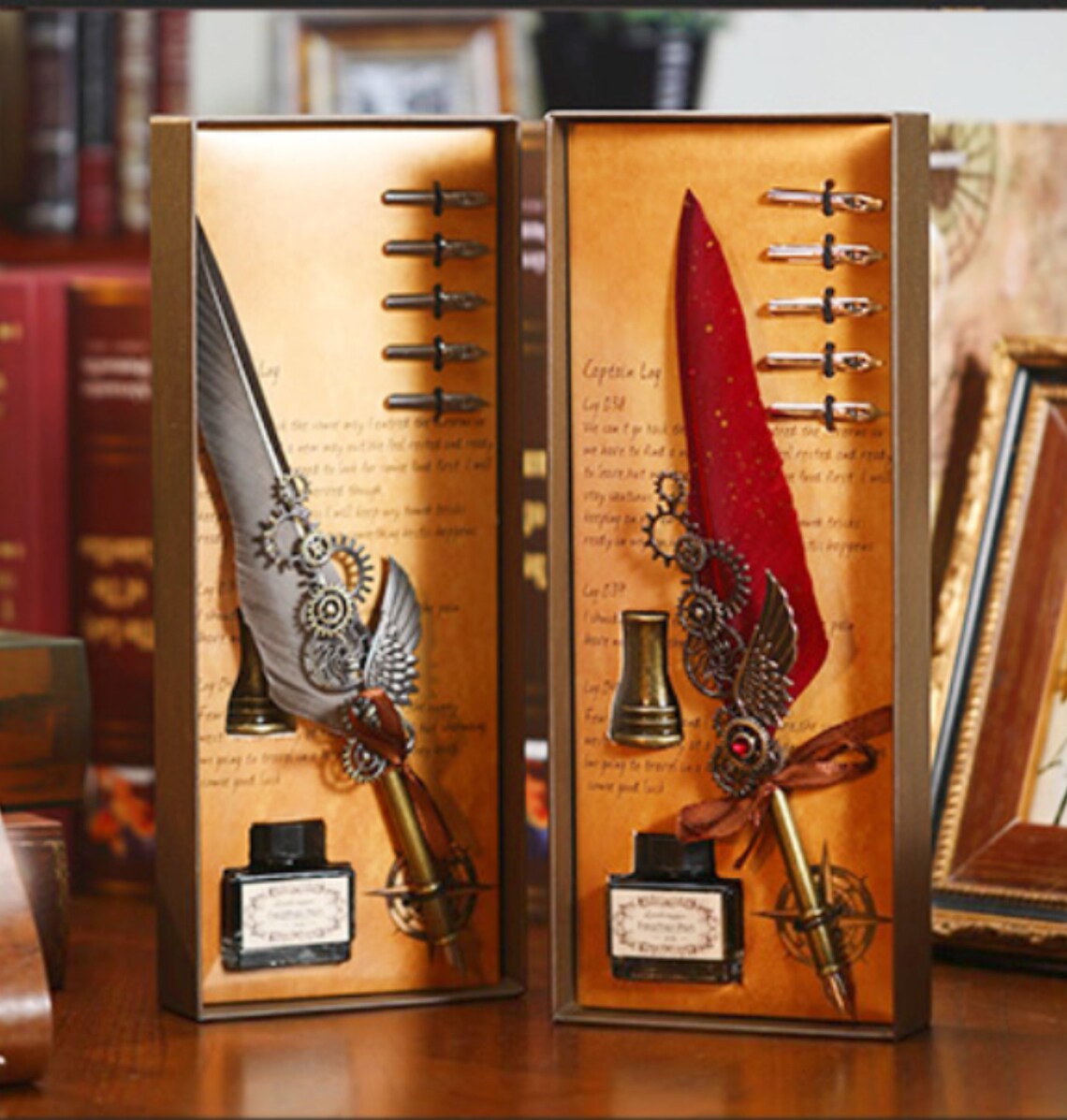 Vintage Feather Pen Wizard Feather Pen Retro Feather Pen Set With Ink ...