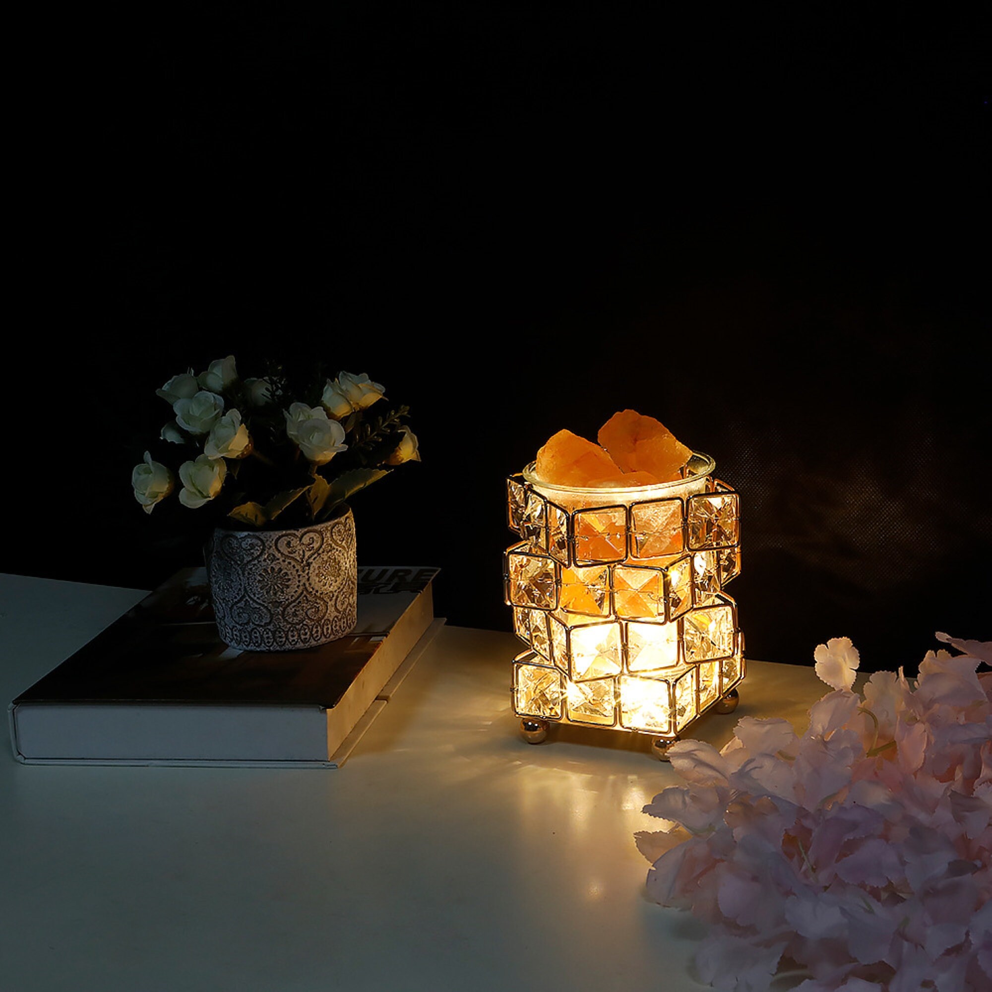 Himalayan Crystal Lamp Crystal Salt Lamp Four-layer Rubik's Cube ...