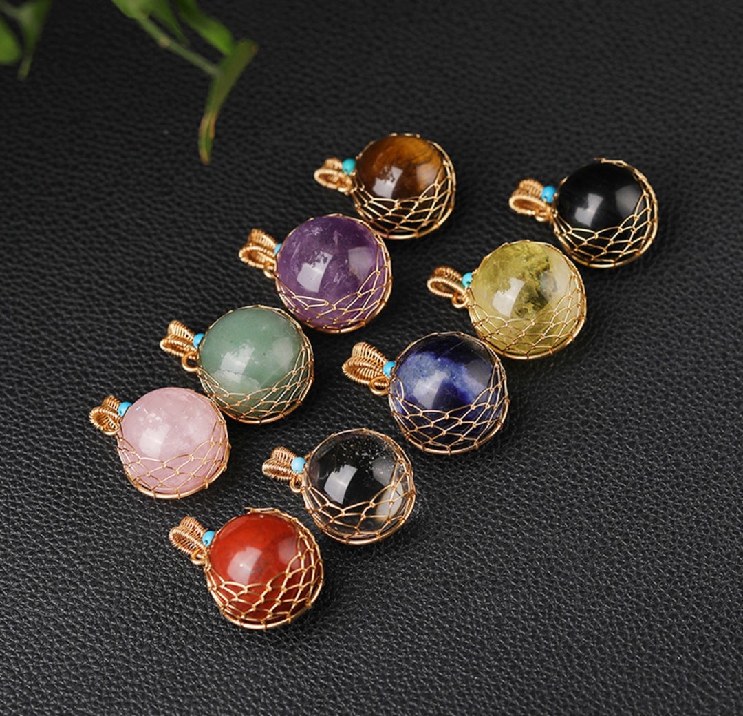 Handmade Magic Crystal Ball Pendant Natural Crystal Ball Pendant Magic ...