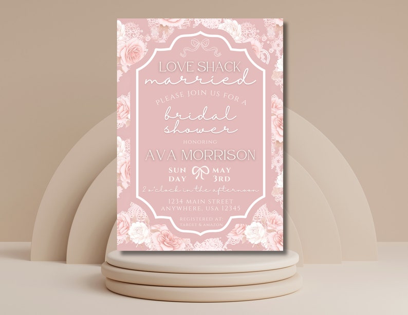 Love Shack Married Bridal Shower Invitation - Etsy