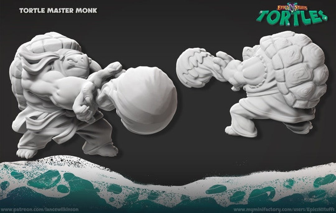 Tortle Monk Master Miniature Dnd Tortle Tabletop Turtle Folk - Etsy
