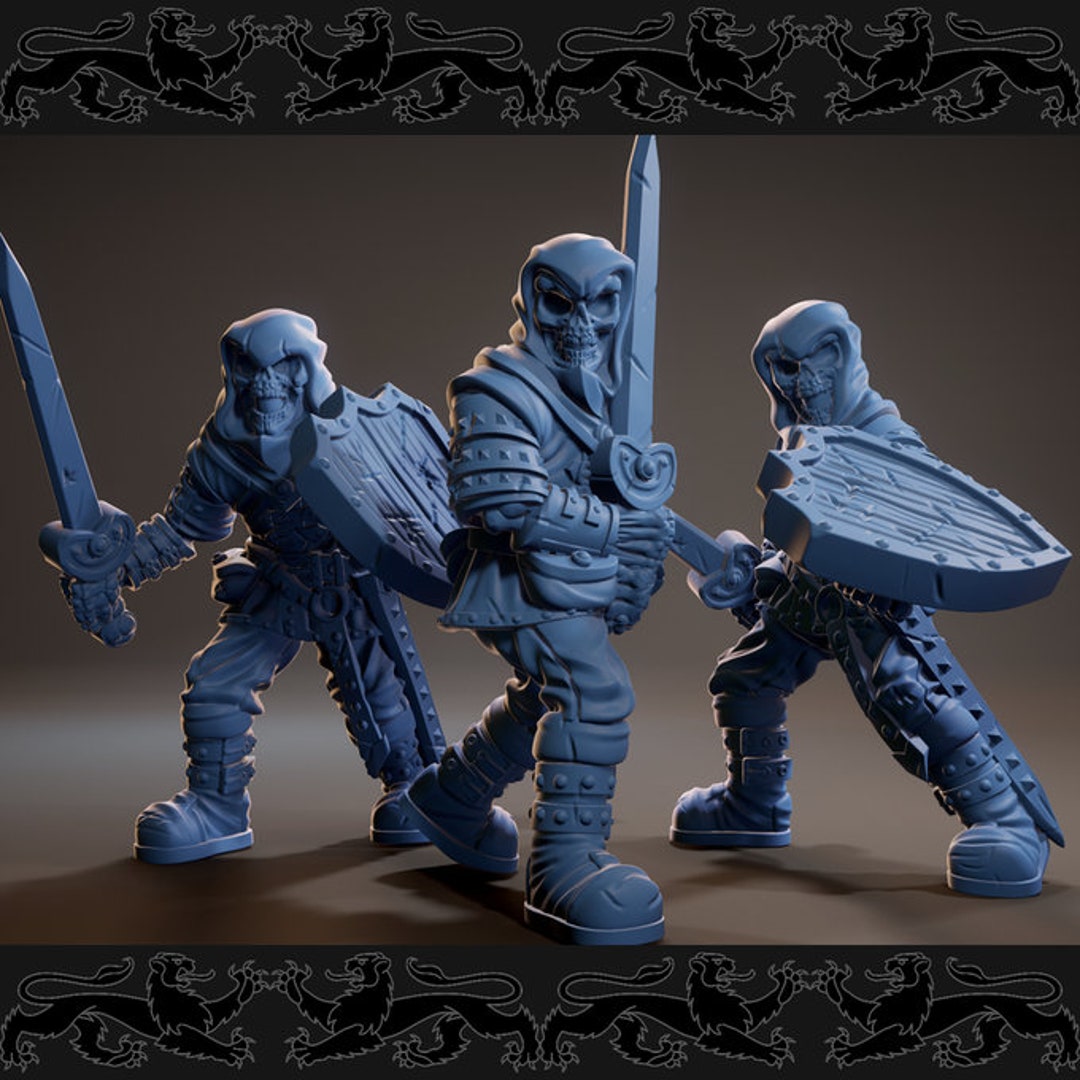 Skeleton Fighters Miniature Set Undead Army Necromancers - Etsy