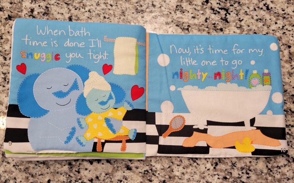 It's Bath Time Little One Children's Cloth Book - Etsy