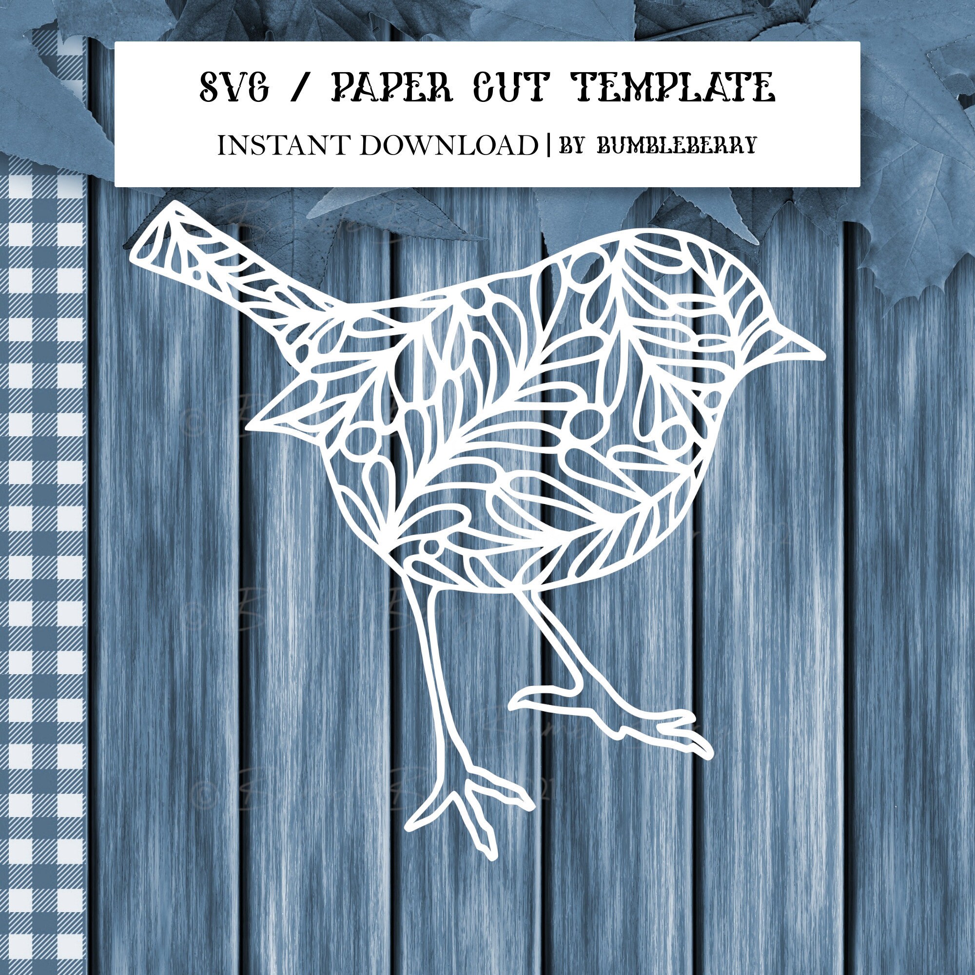 Christmas Robin Bird Svg Floral Robin Paper Cut Template - Etsy Ireland