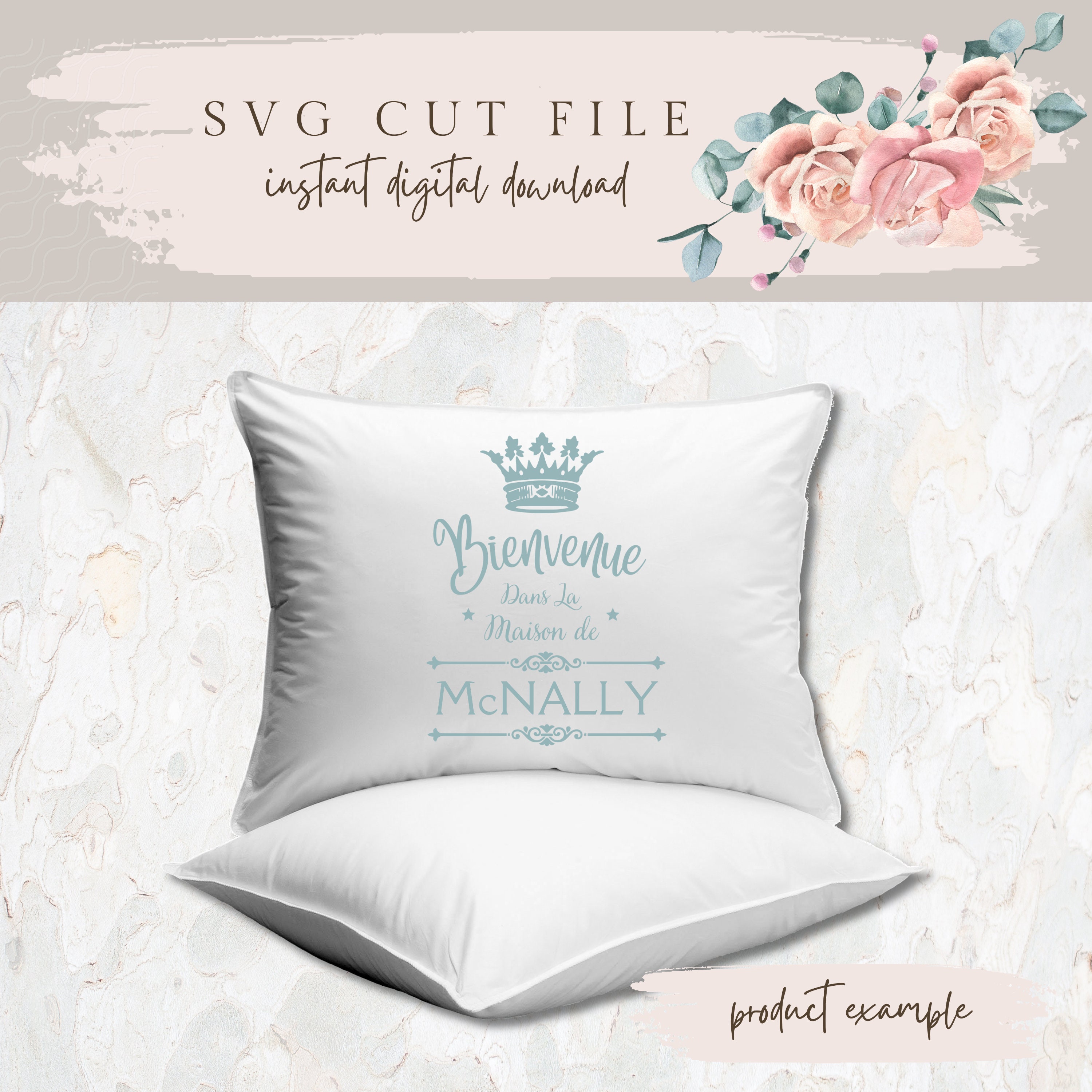 CUSTOM Surname French Home Sign SVG French Welcome to Our House Cut ...