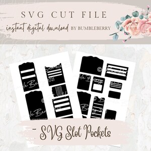 10 SVG Slot Pockets, Digital Junk Journal, Card Making Ephemera ...