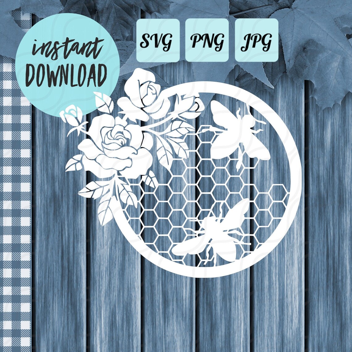 Bee Wreath SVG, Honey Bee SVG, Monogram Frame SVG, Bee Frame Svg File ...