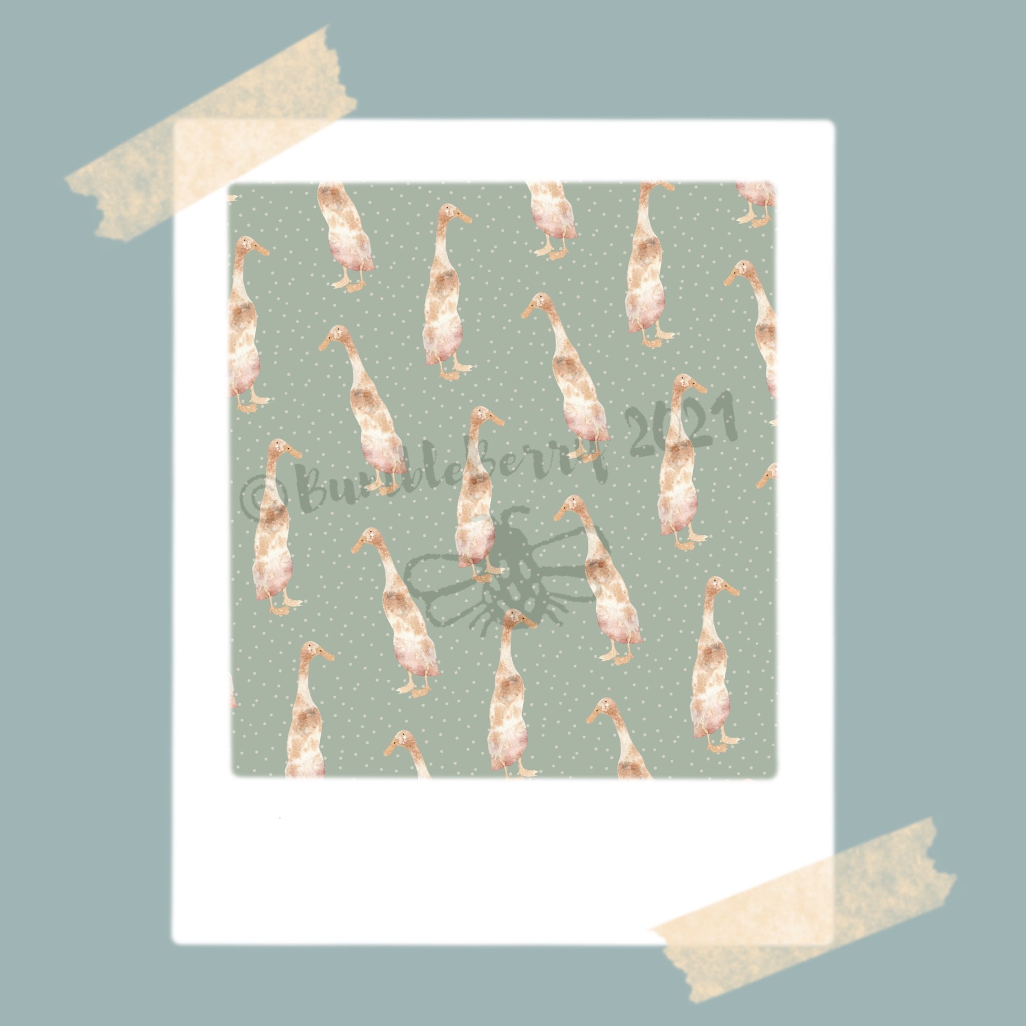 Watercolour Runner Duck Seamless Pattern, Surface Pattern Repeat ...