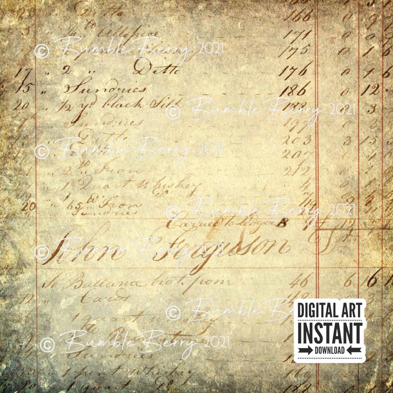 Vintage Ledger Vintage Background Papers 12 X 12 Paper Pack - Etsy