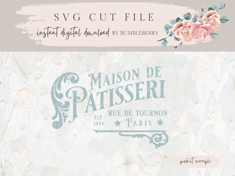 French Sign SVG, Patisserie Svg, Vinyl Cut File, Vintage Label ...