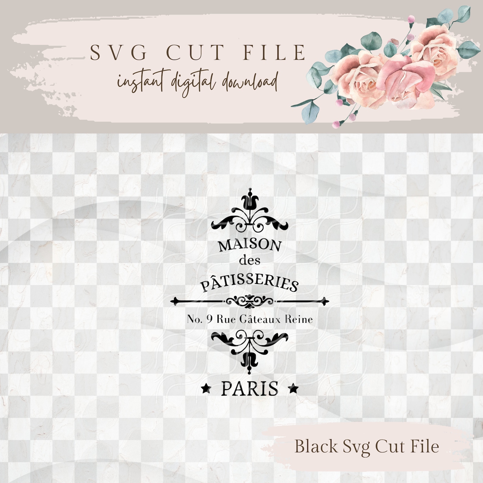 French Sign SVG, Patisserie Svg, Vinyl Cut File, Vintage Label ...