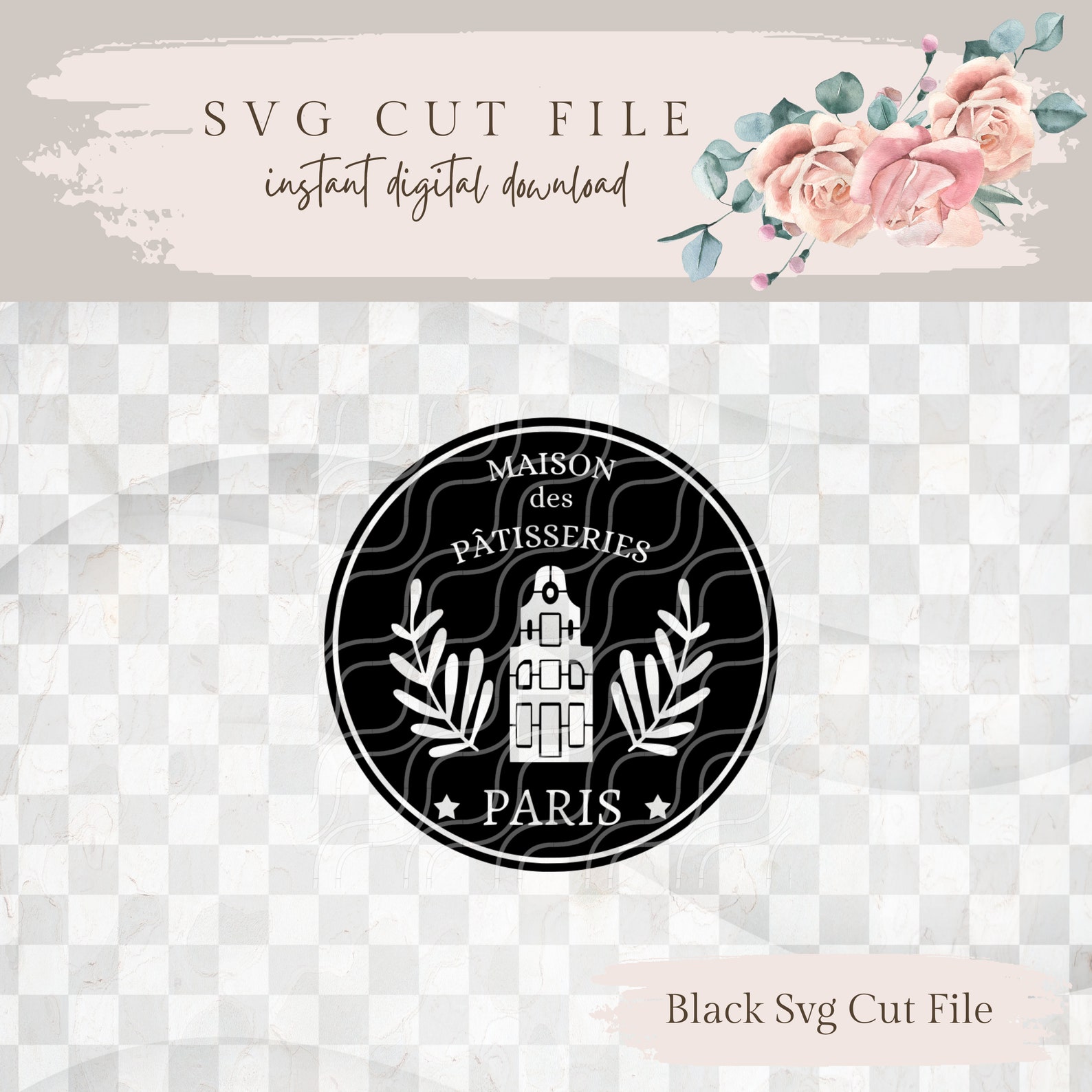 French Sign SVG, Patisserie Svg, Vinyl Cut File, Vintage Label ...