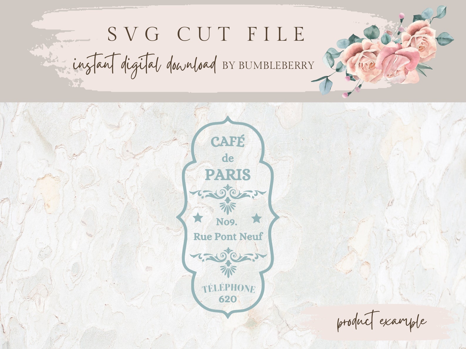 French Sign SVG, Cafe Paris Svg, Vinyl Cut File, Vintage Label ...