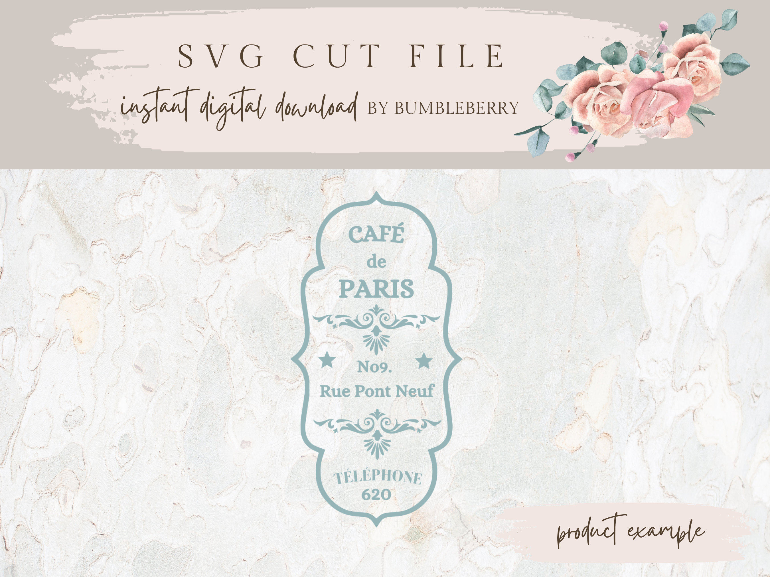 French Sign SVG, Cafe Paris Svg, Vinyl Cut File, Vintage Label ...