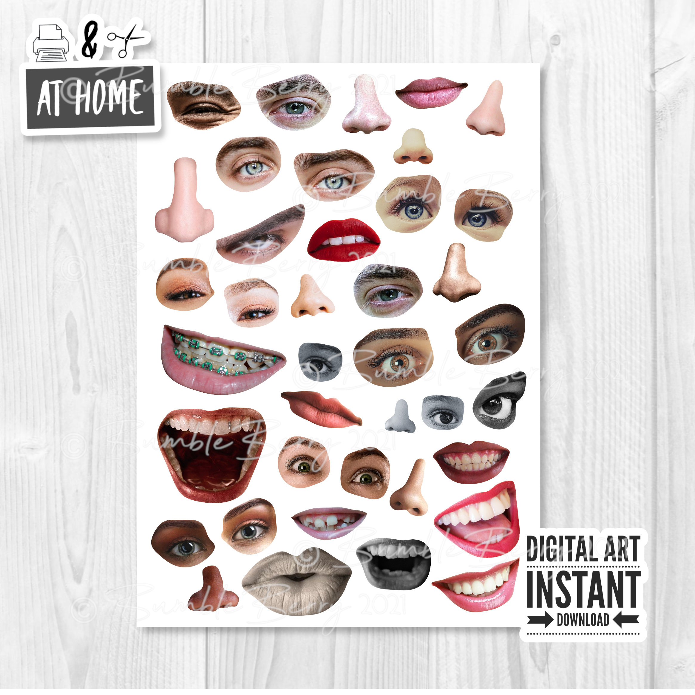 Funny Faces, Paper Doll Ephemera Jpg, Collage Sheets, Vintage Photos ...