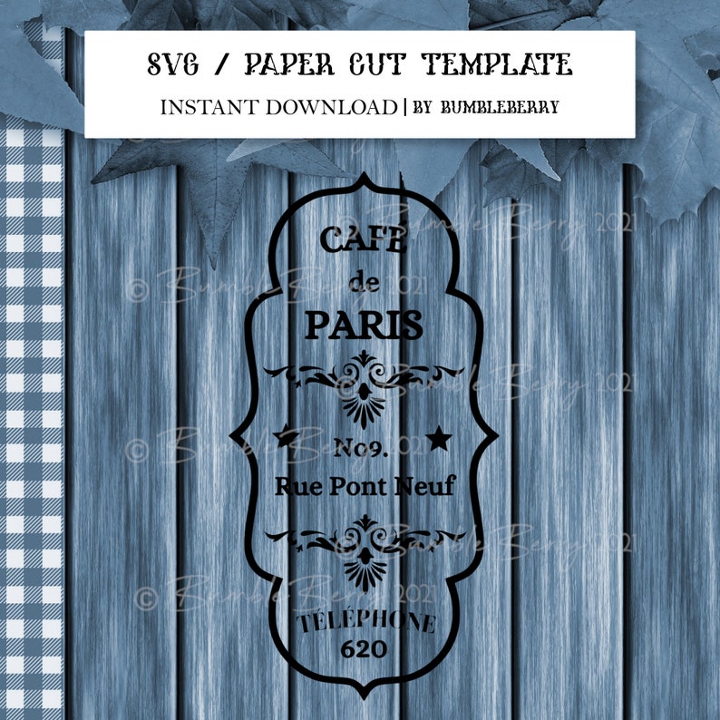 French Sign SVG Cafe Paris Svg Vinyl Cut File Vintage - Etsy
