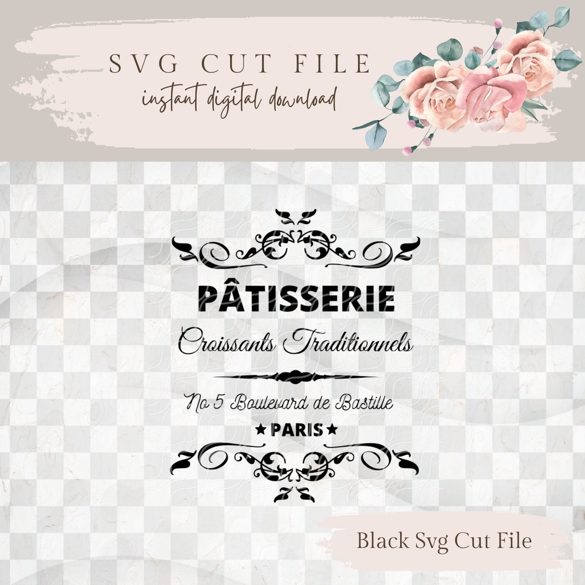 Paris Sign SVG, Patisserie Svg, Vinyl Cut File, Vintage Label ...
