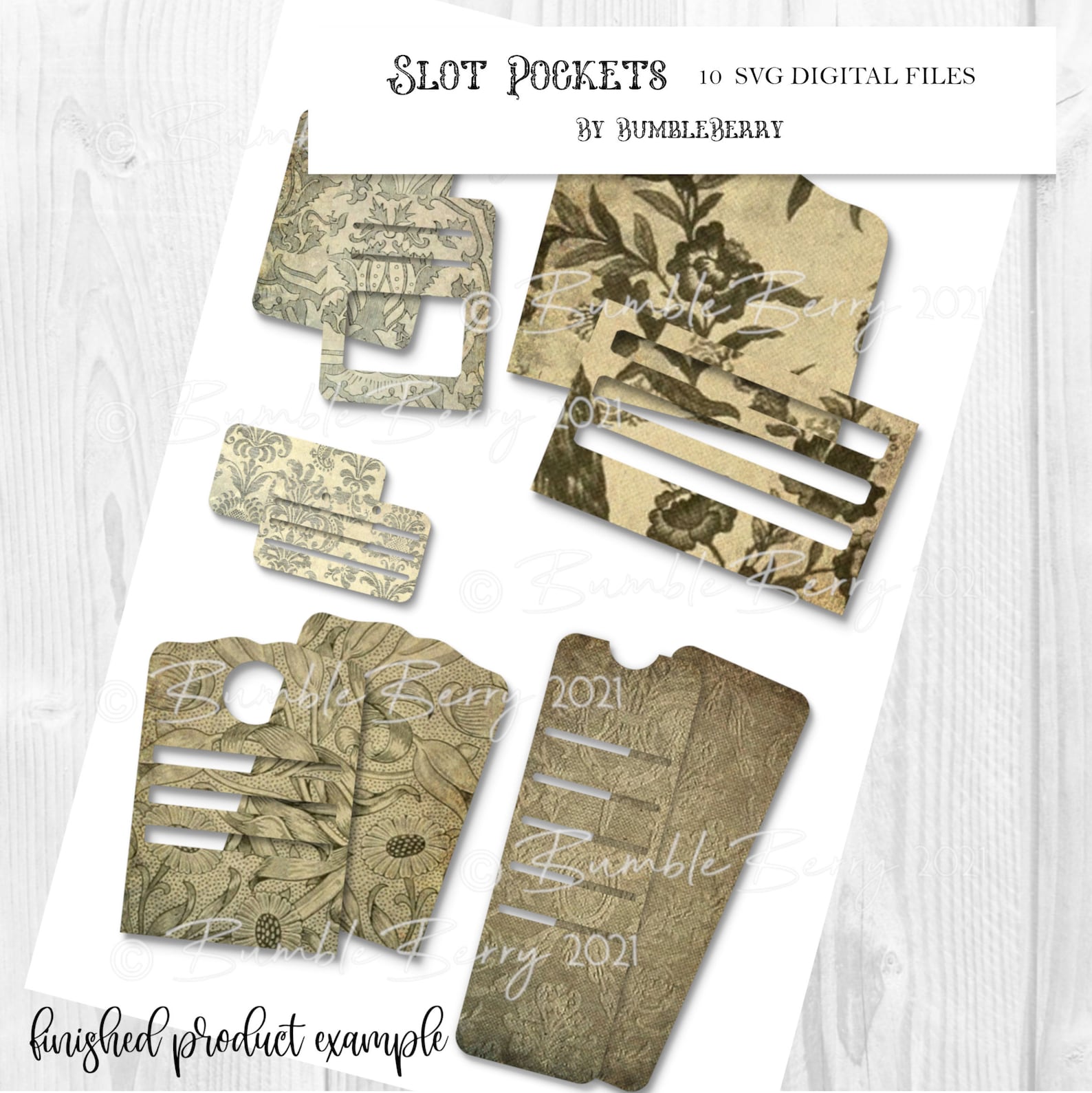 10 SVG Slot Pockets, Digital Junk Journal, Card Making Ephemera ...