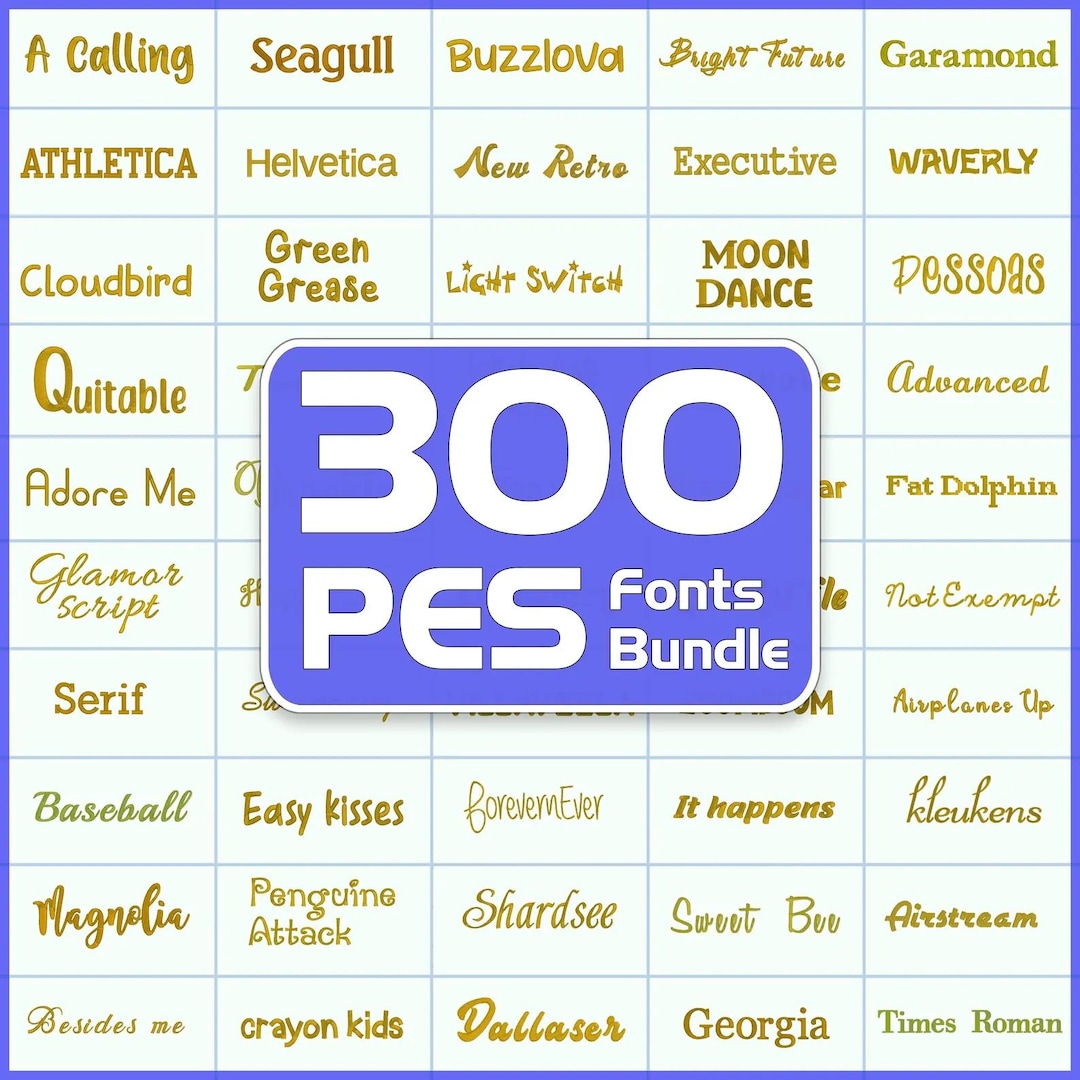 Brother Embroidery Fonts, 300 PES Fonts Sets, Embroidery Machine Fonts ...