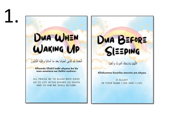 Dua Before Sleeping and Waking up 2 Set Print Islamic Wall - Etsy