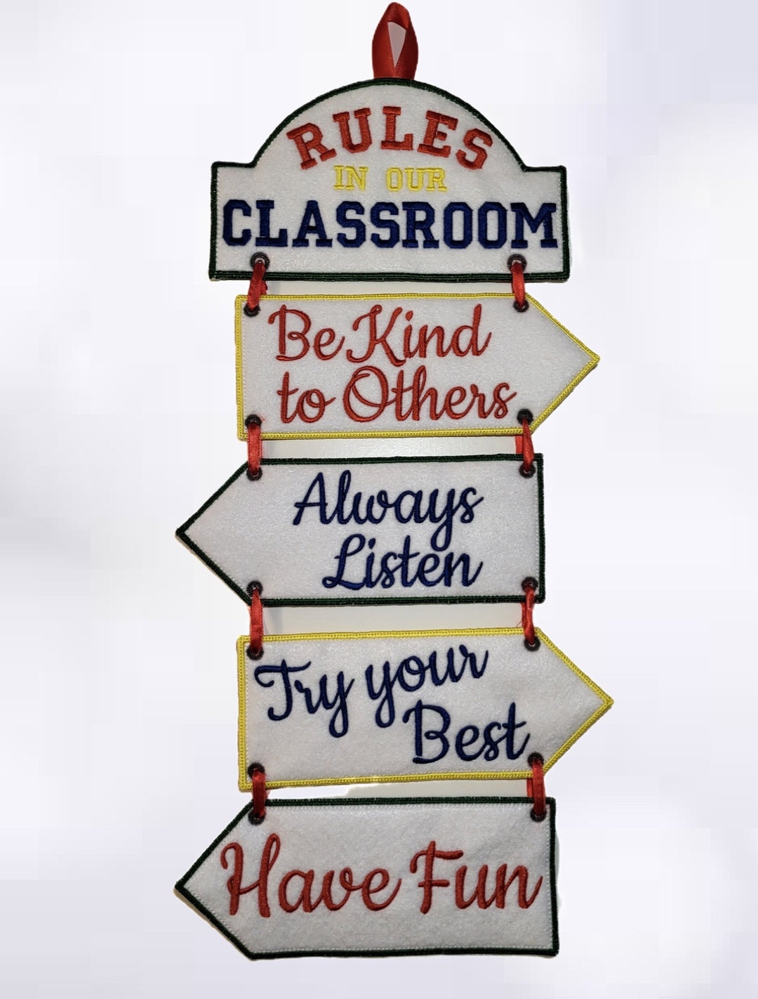 Classroom Rules Sign Embroidered Classroom Decor Classroom - Etsy