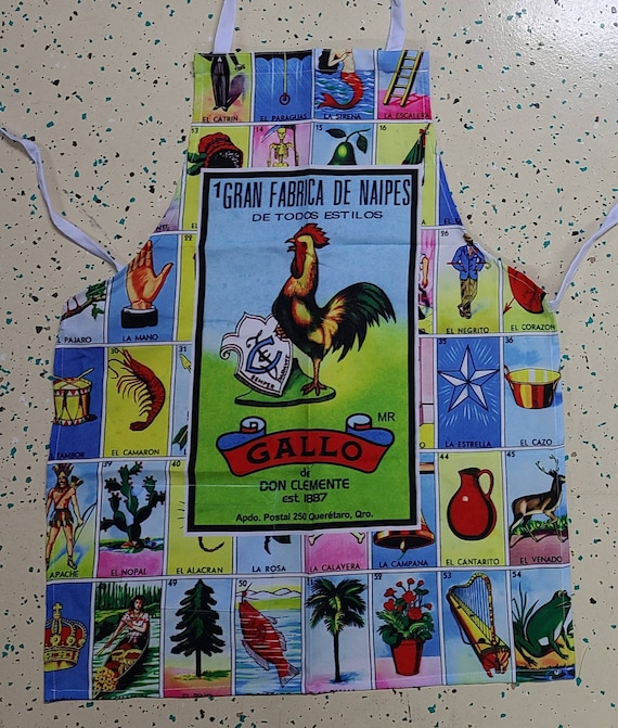 Loteria Apron El Gallo Apron Mexican Bingo Apron - Etsy