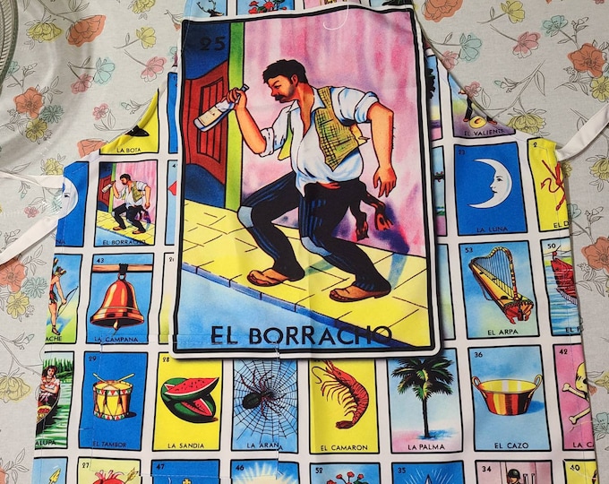 Loteria Apron, El Borracho Apron, Mexican Bingo Apron - Etsy