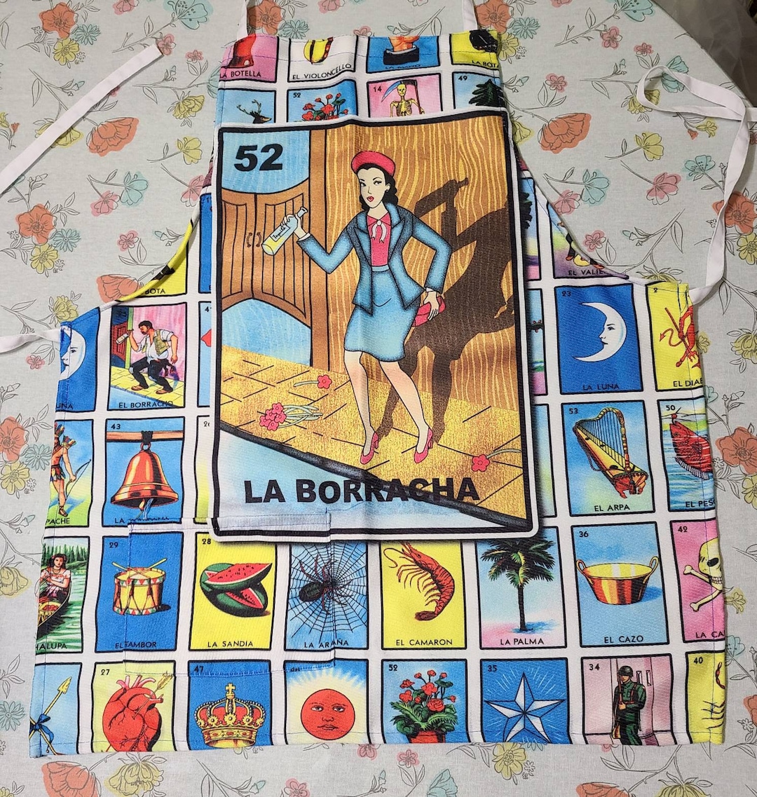 Loteria Apron, La Borracha Apron, Mexican Bingo Apron - Etsy