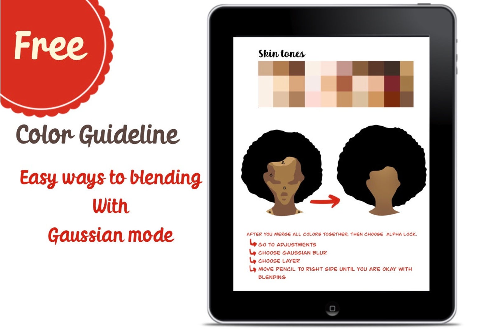 Skin Tones Palette,skin Blending,skin Shades Digital Color Palette ...