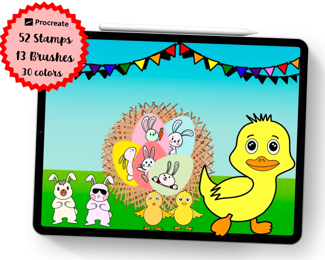 Procreate Brushes Bunny,easter Egg Stamps,easter Brush Procreate - Etsy