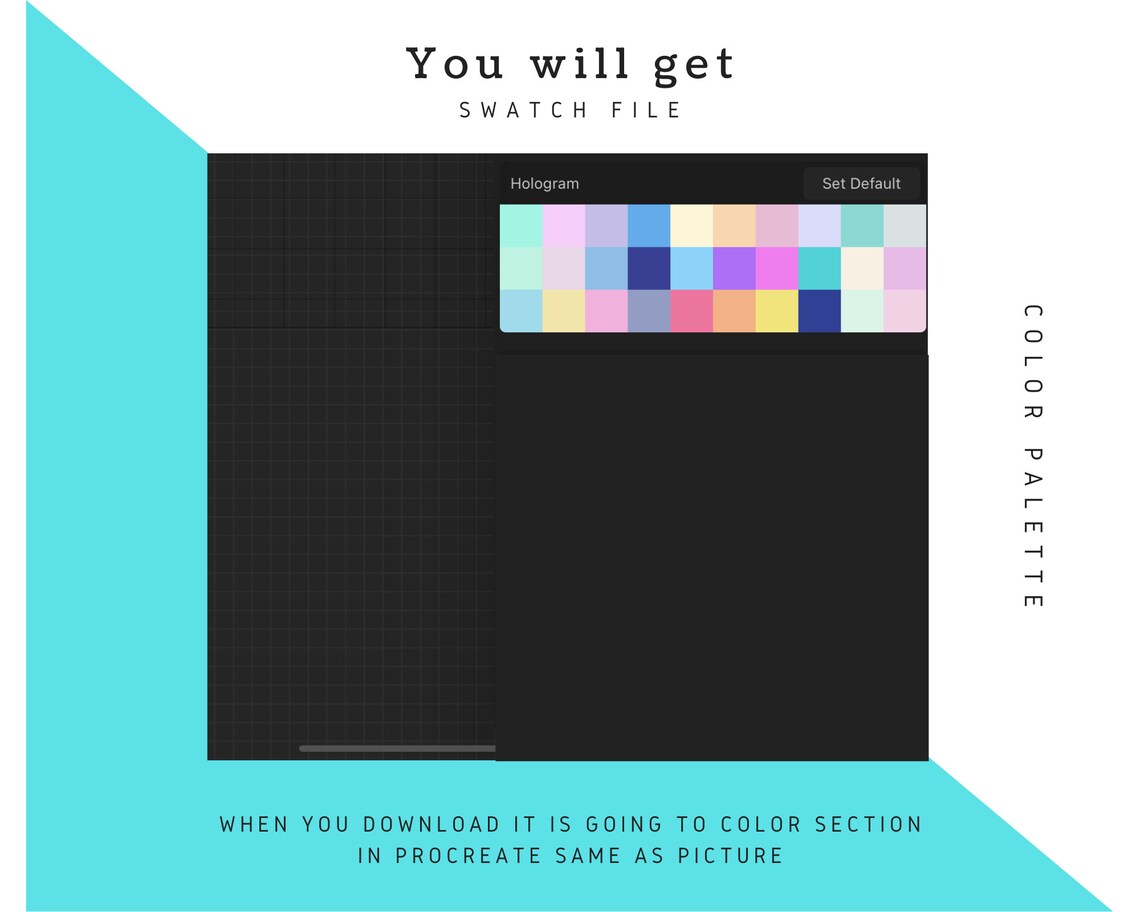 Procreate Color Palette,hologram Gradients,holographic 30 Procreate ...