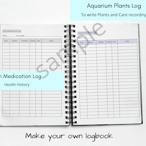 Aquarium Maintenance Log,weekly,monthly,daily Feeding,aquarium Plants ...