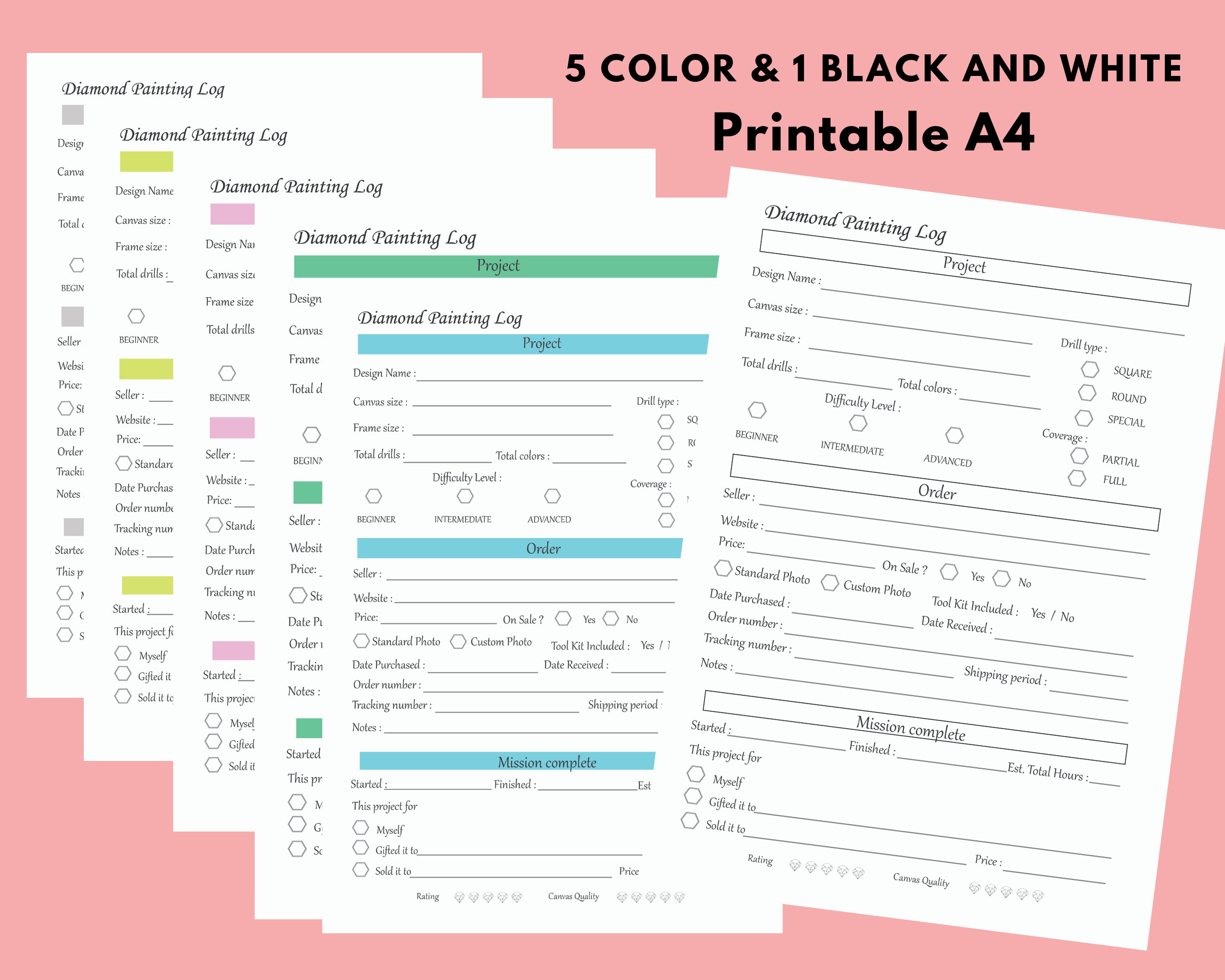 Diamond Painting Log -instant Printable Download-craft Tracker - Etsy