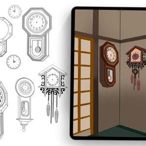 Clock Procreate,builder,procreate Brush Stamps,clock Design,clock ...