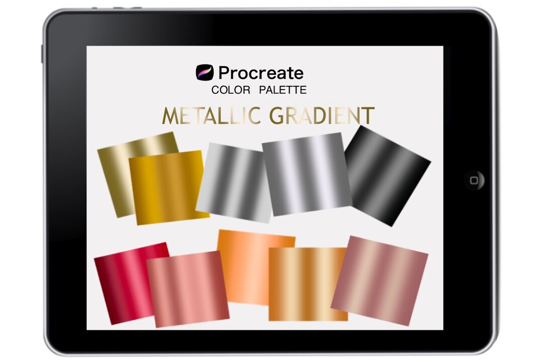 Procreate Color Palette,metallic Gradients,gold, Rose Gold,silver 30 ...