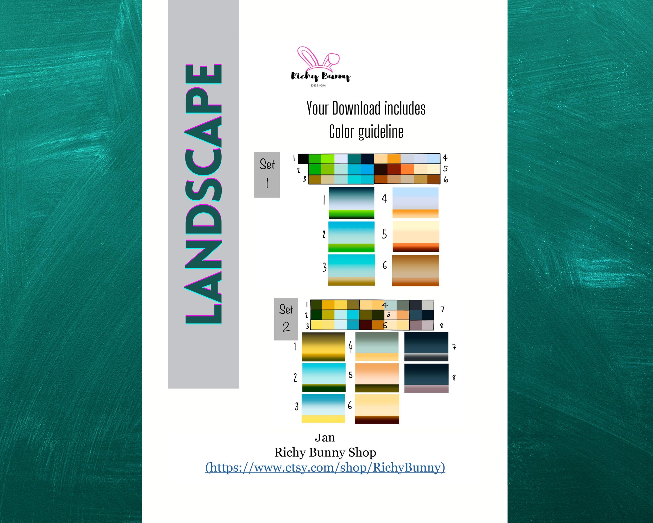 Procreate Palette,landscape Gradient 60 Colors,natural,desert ,beach ...