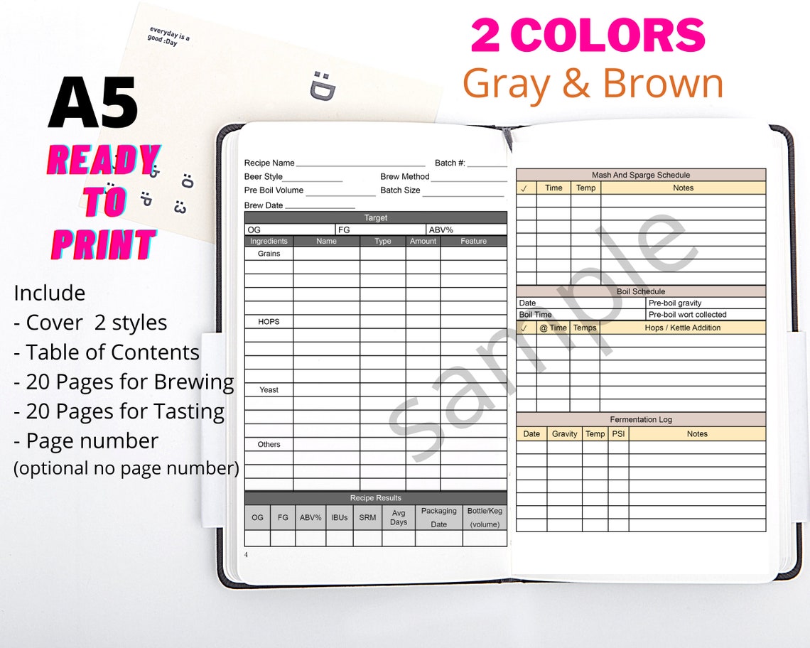 Beer Brewing Journal-craft Beer Recipes Log and Review Beer Tasting ...