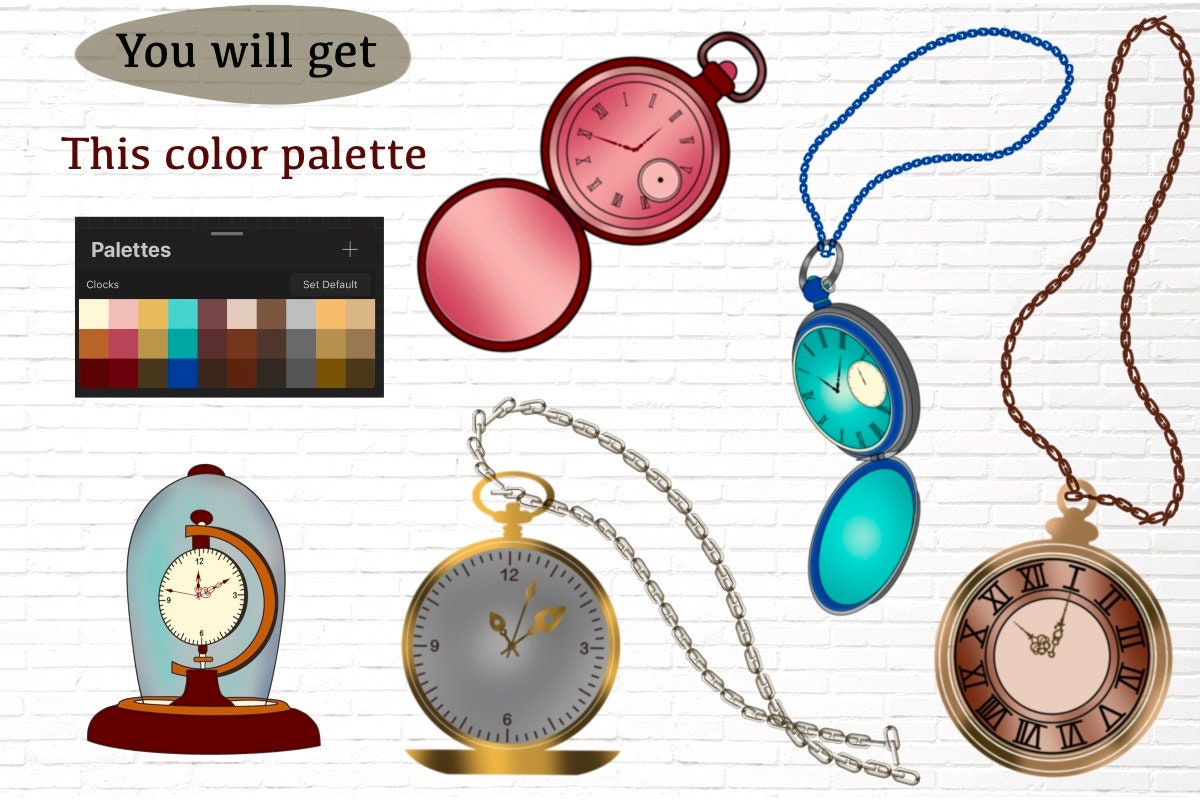 Clock Procreate,builder,procreate Brush Stamps,clock Design,clock ...