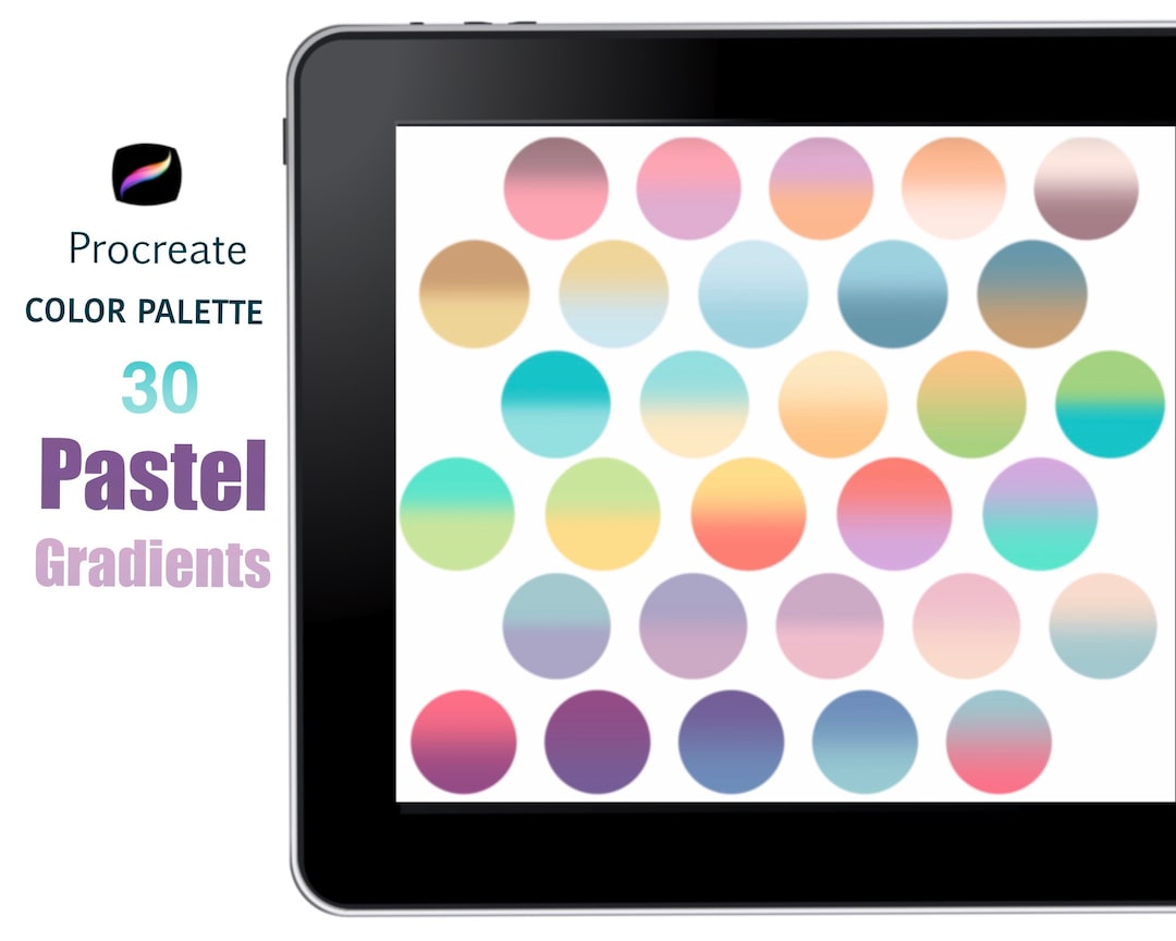 Procreate Palette,color Pastel Gradient,light Gradient 30 Colors - Etsy