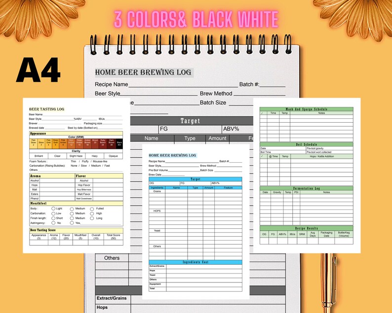 Beer Brewing Journal-craft Beer Recipes Log and Review Beer Tasting ...