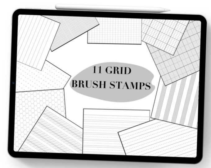 Procreate Ruler,ruler Template,procreate Brushes,madara Grid Stamps ...
