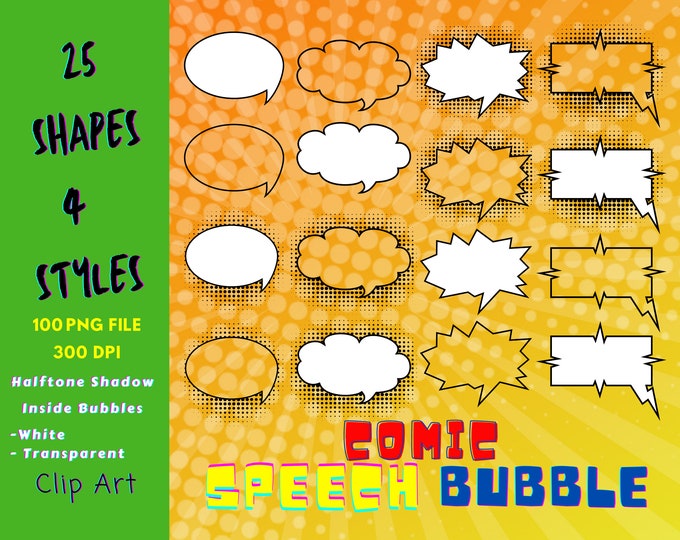 Speech Bubble Clipart Comic Book Graphics, Transparent PNG Label ...