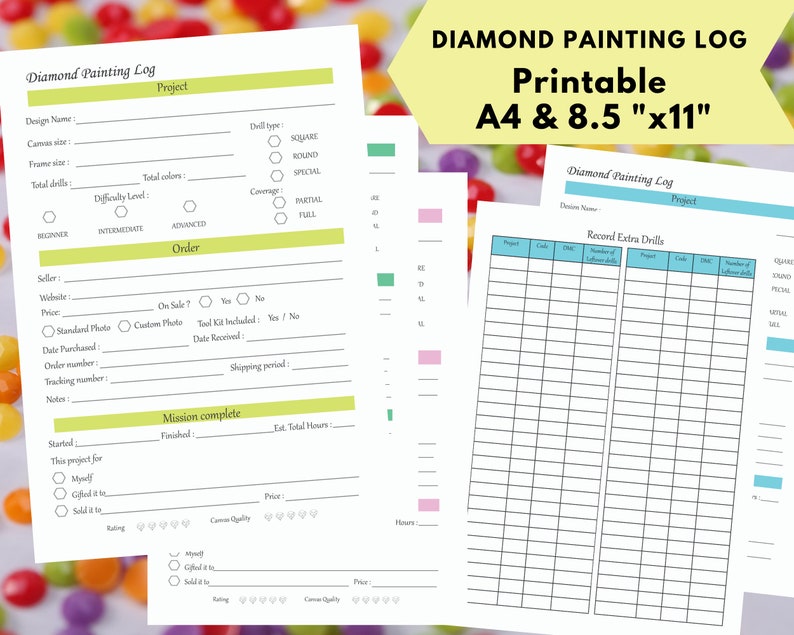 Diamond Painting Log -instant Printable Download-craft Tracker - Etsy