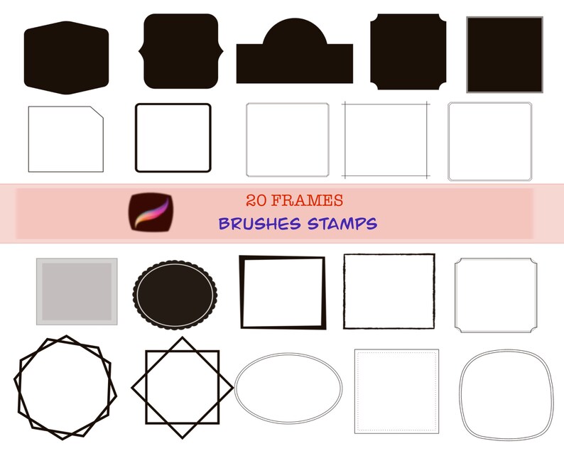 Procreate Stamps Set 100 Brushes Shapes,geometric Shapes,elements Stamp ...