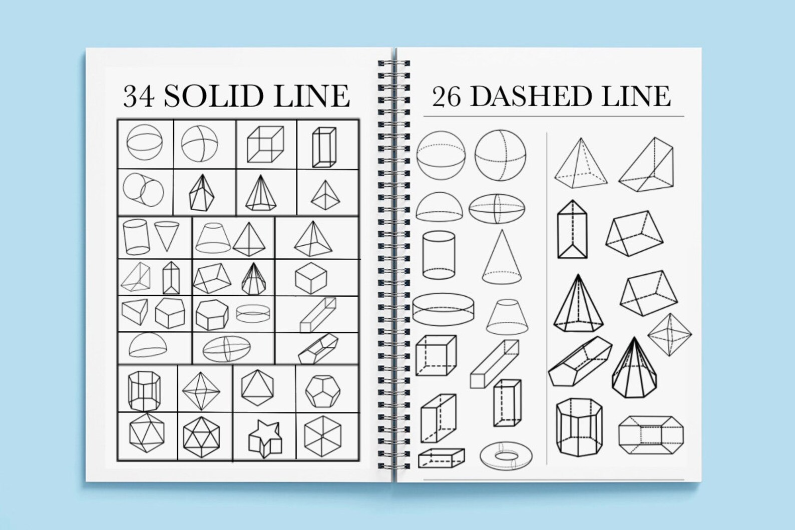 Procreate Stamps 60 Brushes Shapes,geometric 3D Shapes Brush Stamps for ...