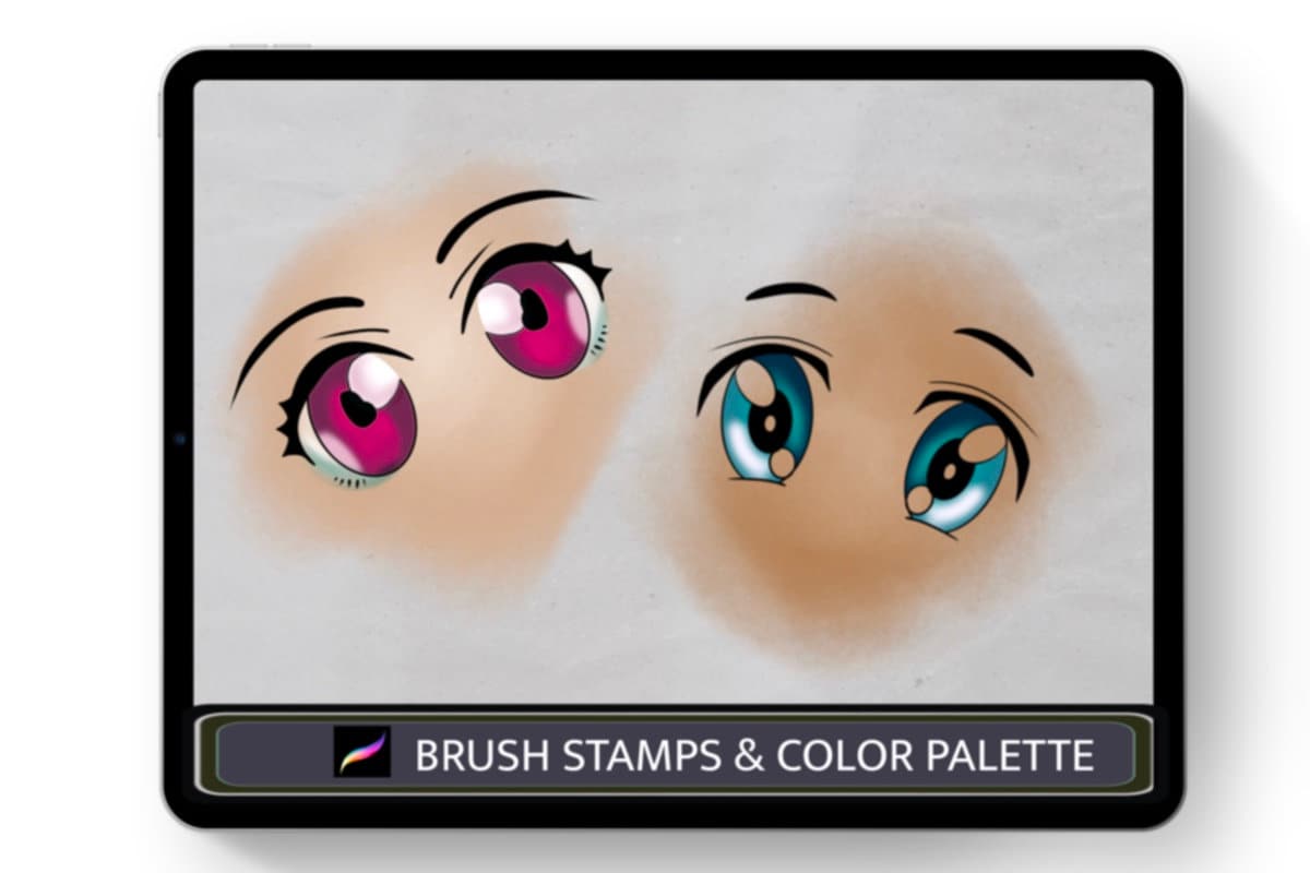 Manga Eye 30 Stamp ,procreate Brush ,30 Eye Color Palette,eye Doodle ...