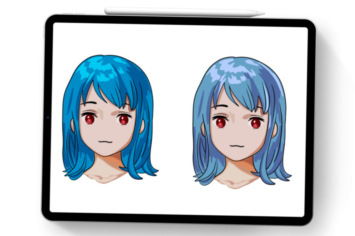 Blue Shade Hair Color, Procreate Color Palette,hair Blending,hair ...