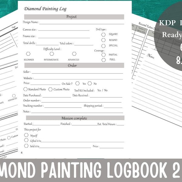 Diamond Painting Log Book Template - Etsy