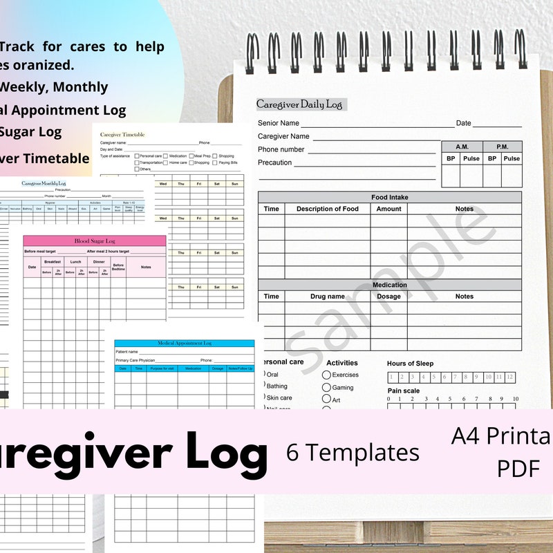 Caregiver Daily Log - Etsy